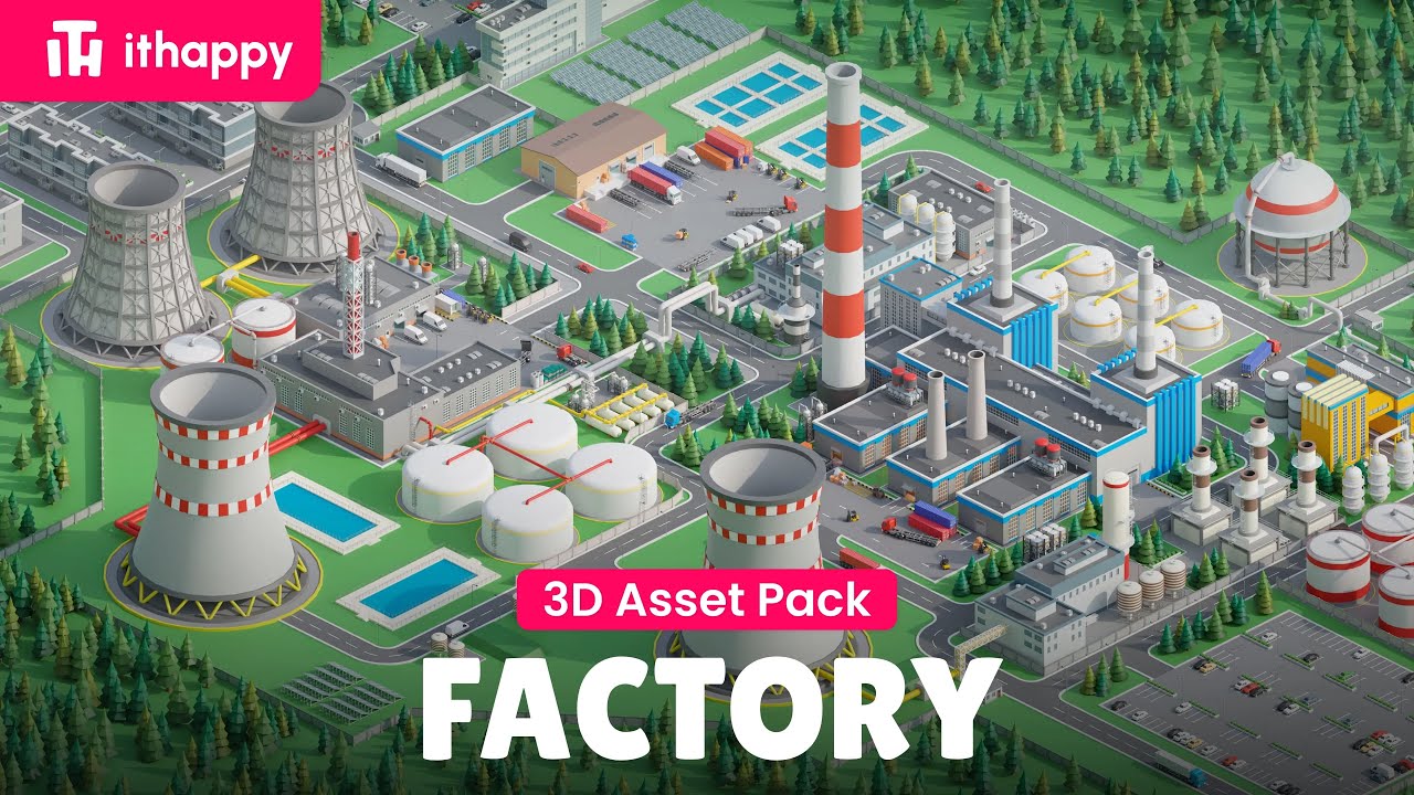 Factory - 3D Low Poly Asset Pack for Games