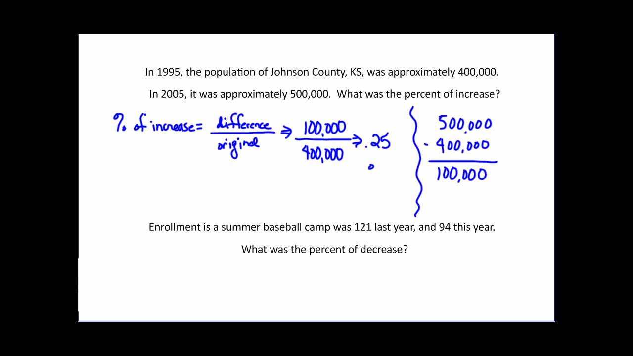 Applications with Percents - Percent of Increase or Decrease