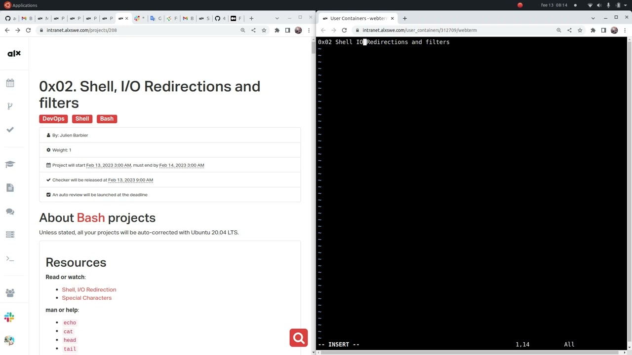 0x02. Shell, I/O Redirections and filters Part 1