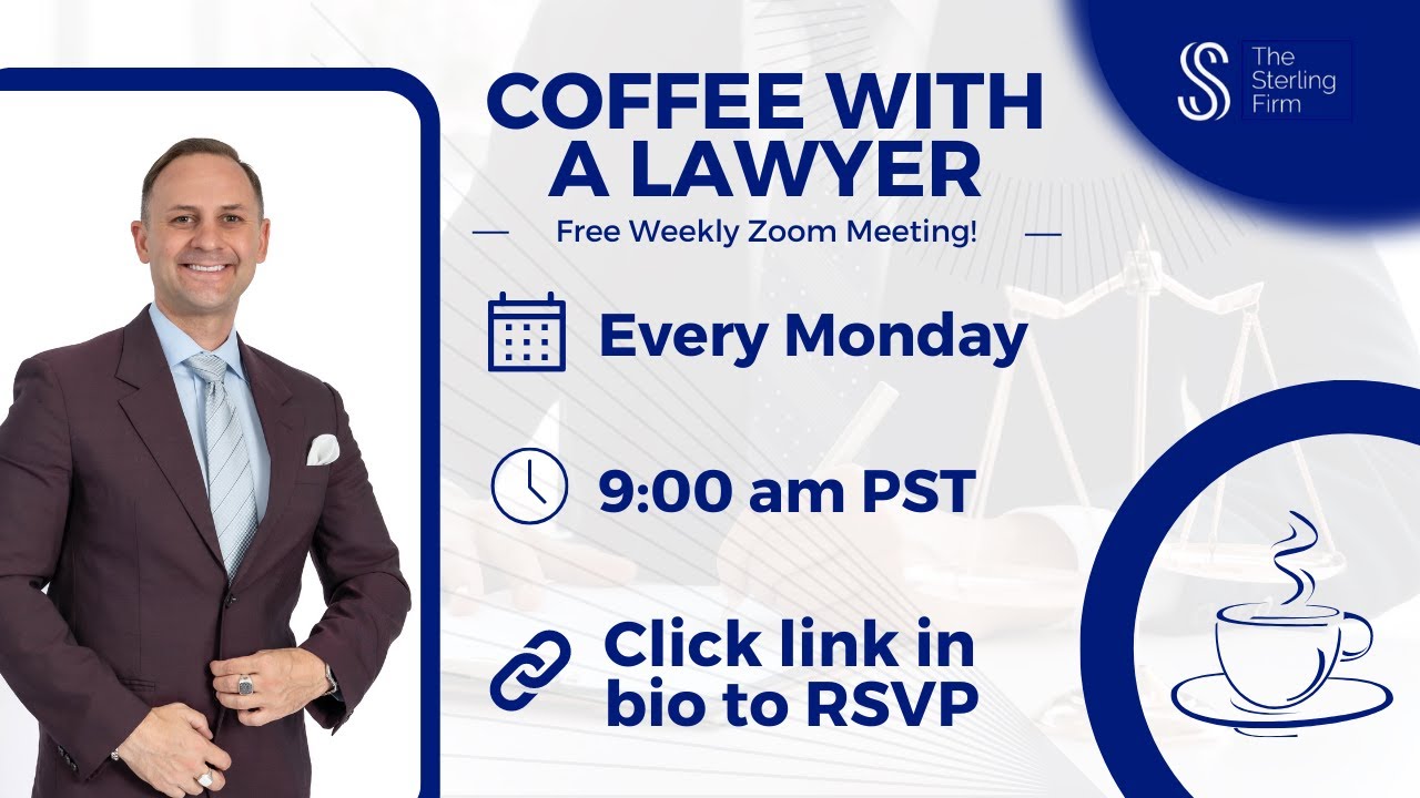 FREE Live Zoom Meeting With Attorney Justin Sterling, Esq. & The Sterling Firm Legal Team!