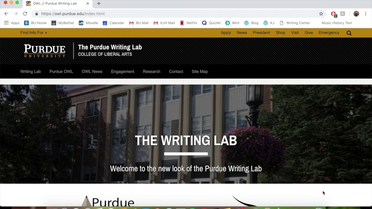Using Purdue's OWL for Documentation