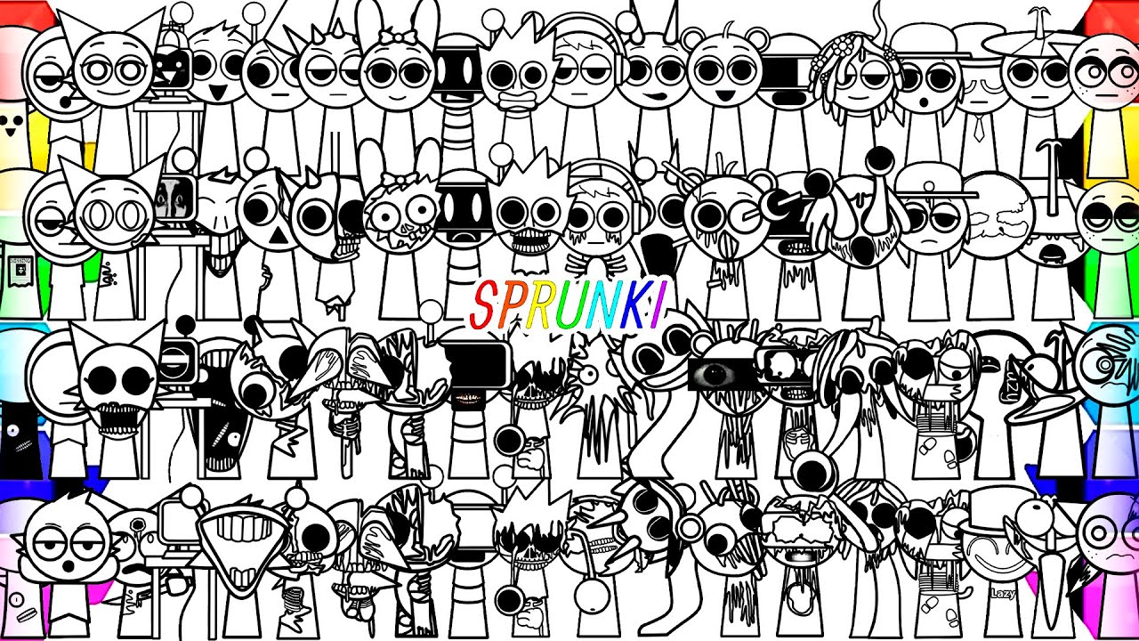 SPRUNKI New Coloring Pages / How to Color ALL Incredibox Sprunki Phase 1-4 New Mod / NCS MUSIC