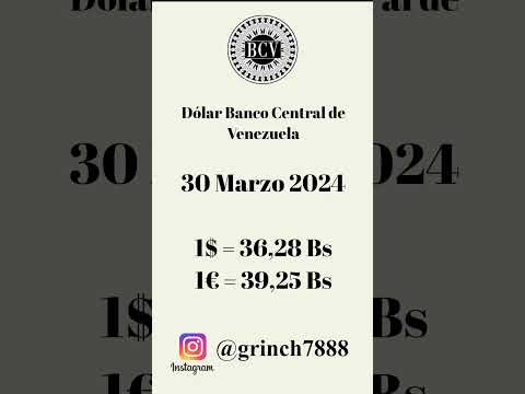 Dolar BCV Hoy 30 Marzo 2024 ✅ #DolarBCV