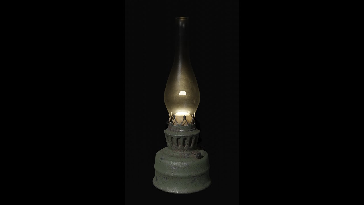 Modeling and texturing old lamp in Blender / timelapse