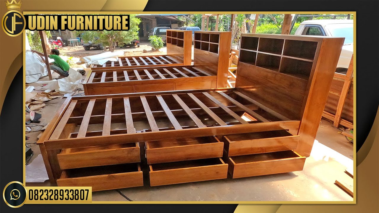 Tempat Tidur Anak Minimalis Laci 6 Kayu Jati Furniture Jepara