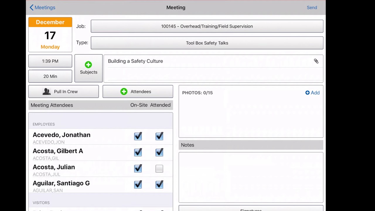 HCSS Training- Scheduled Meetings