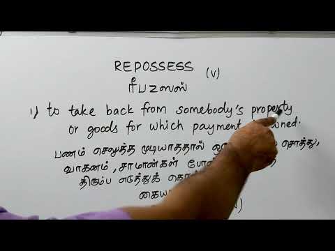 REPOSSESS tamil meaning/sasikumar