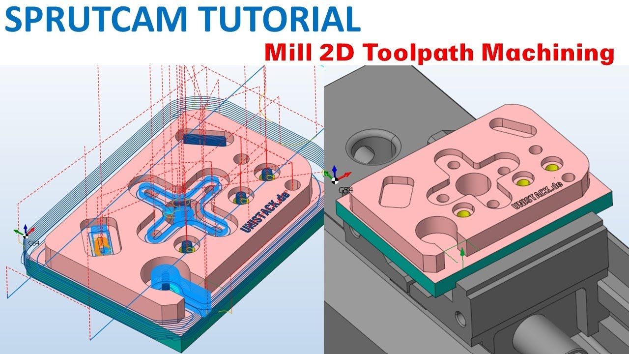 SprutCAM Tutorial #204 | SprutCAM Mill 2D Toolpath Basic Beginners
