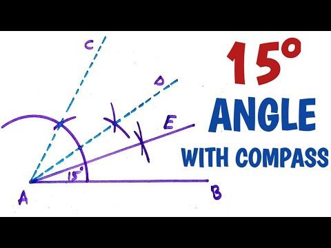 How to construct 15 degree angle with compass.... Video Lecture - Class 6