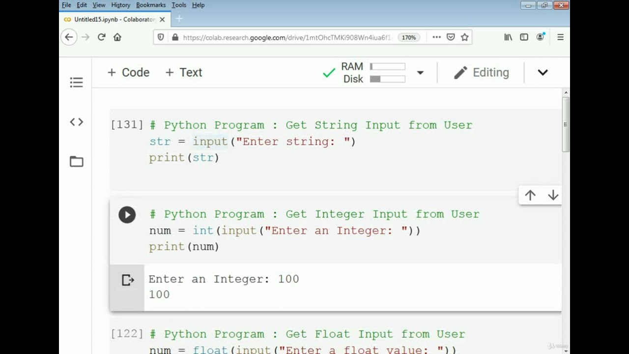 Get input from user in python in string, integer, and float form
