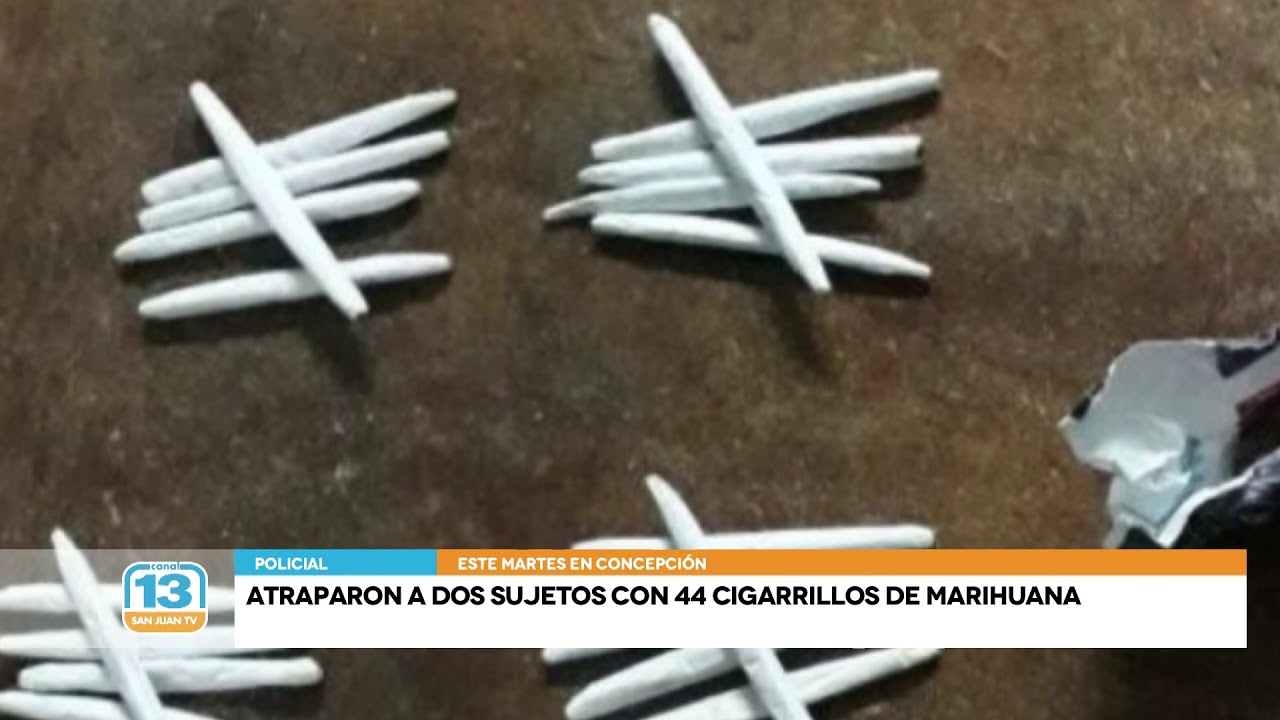 Atraparon a dos sujetos con 44 cigarrillos de marihuana