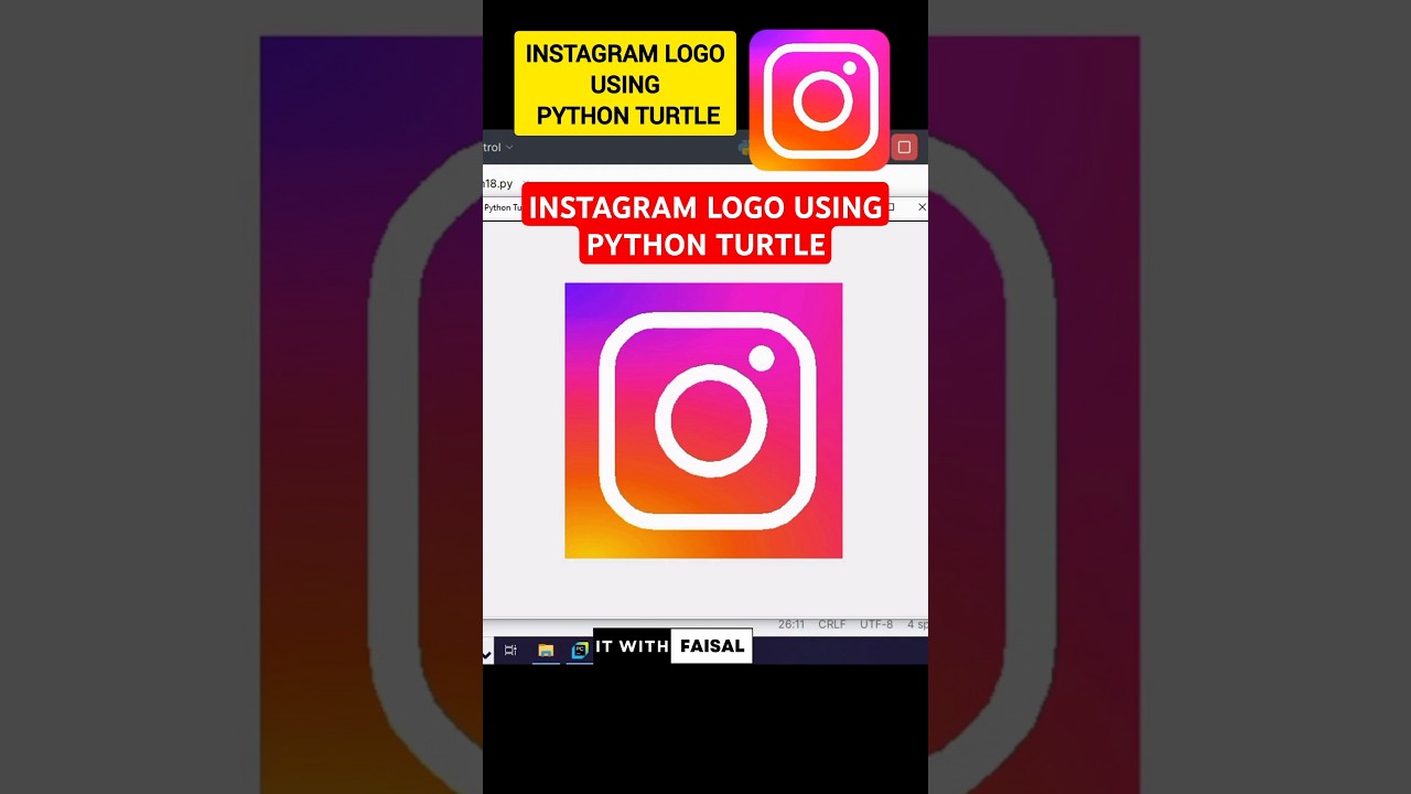Instagram Logo Using Python Turtle | Easy Python Turtle Graphics Drawing Art For Beginners #python