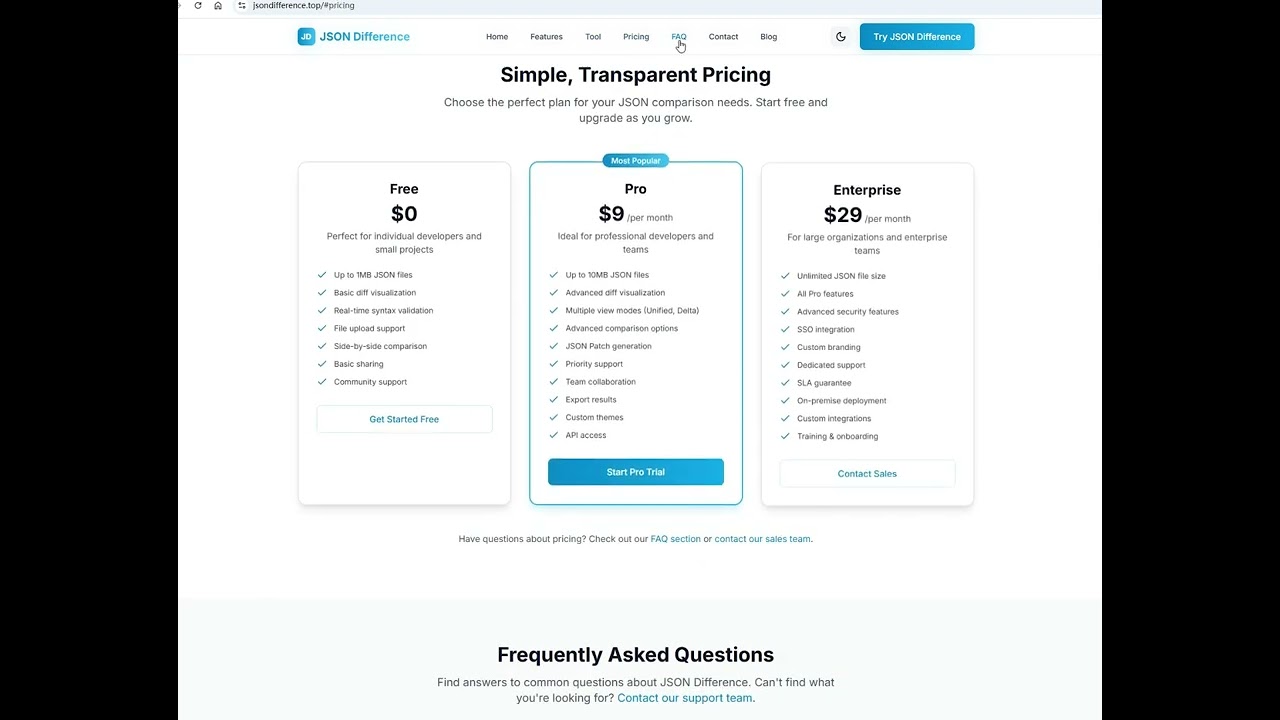 JSON Difference - Compare JSON Files Online | Professional JSON Diff Tool