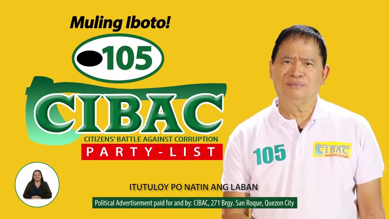 CIBAC Party-List 2022 Ad