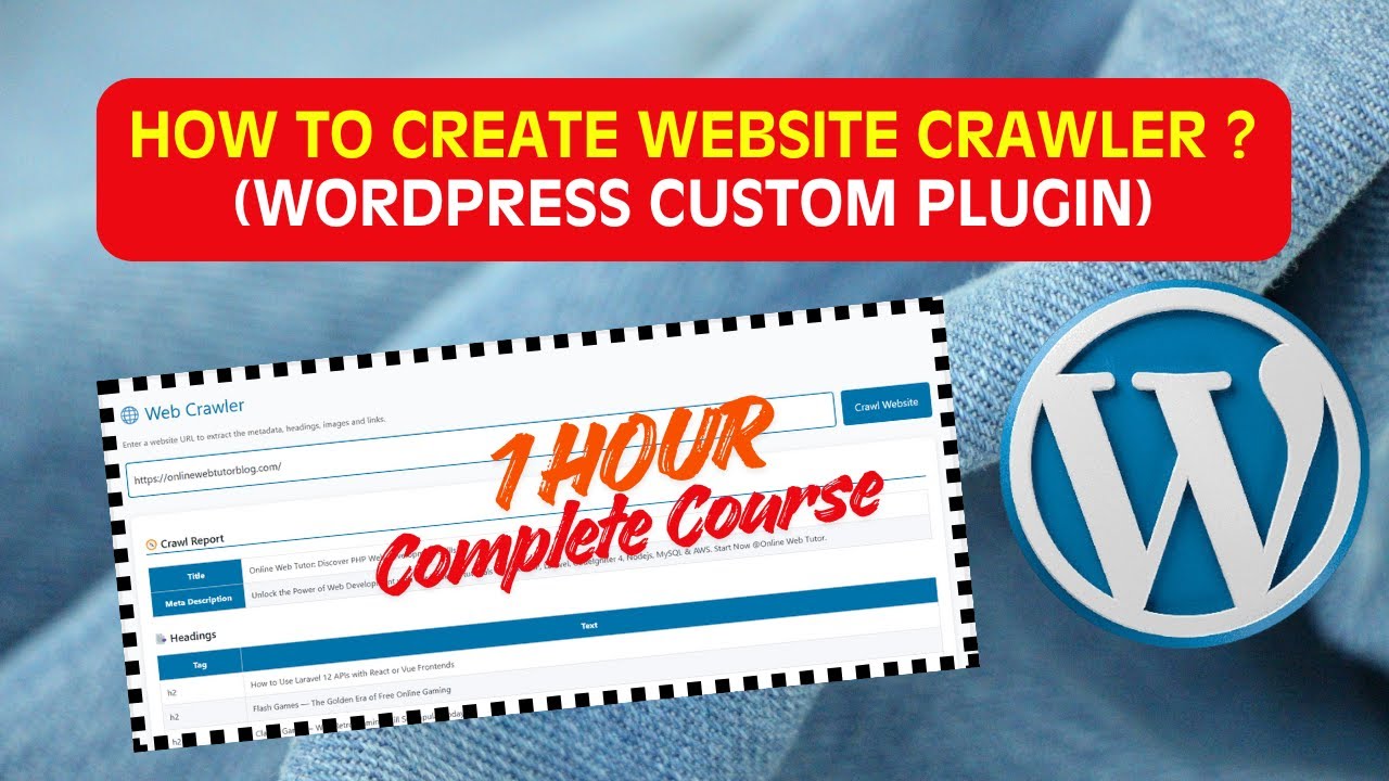 Build Your Own Website Crawler in WordPress | SEO Analyzer Plugin Development 🚀