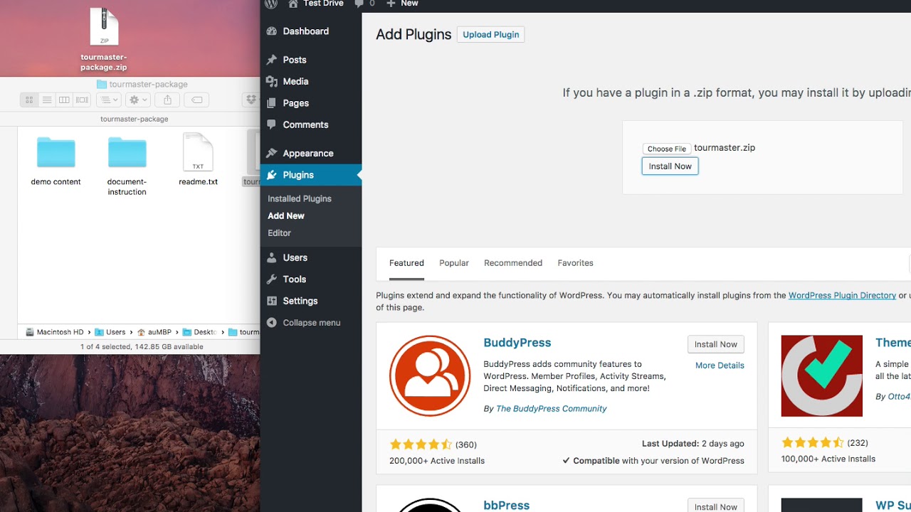 Tour Master - Plugin Installation
