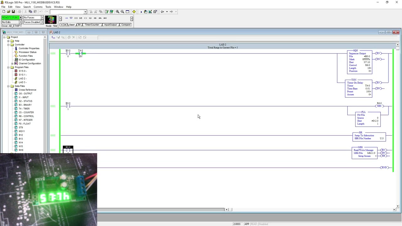 Modbus Slave Temperature and Humidity Device Communication with Micrologix 1100