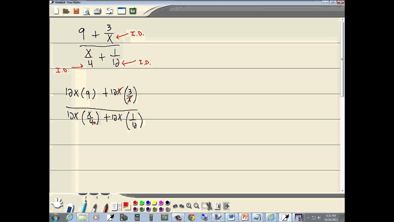 Intermediate Algebra Homework - Complex Rational Expressions - Simplifying - P0394023