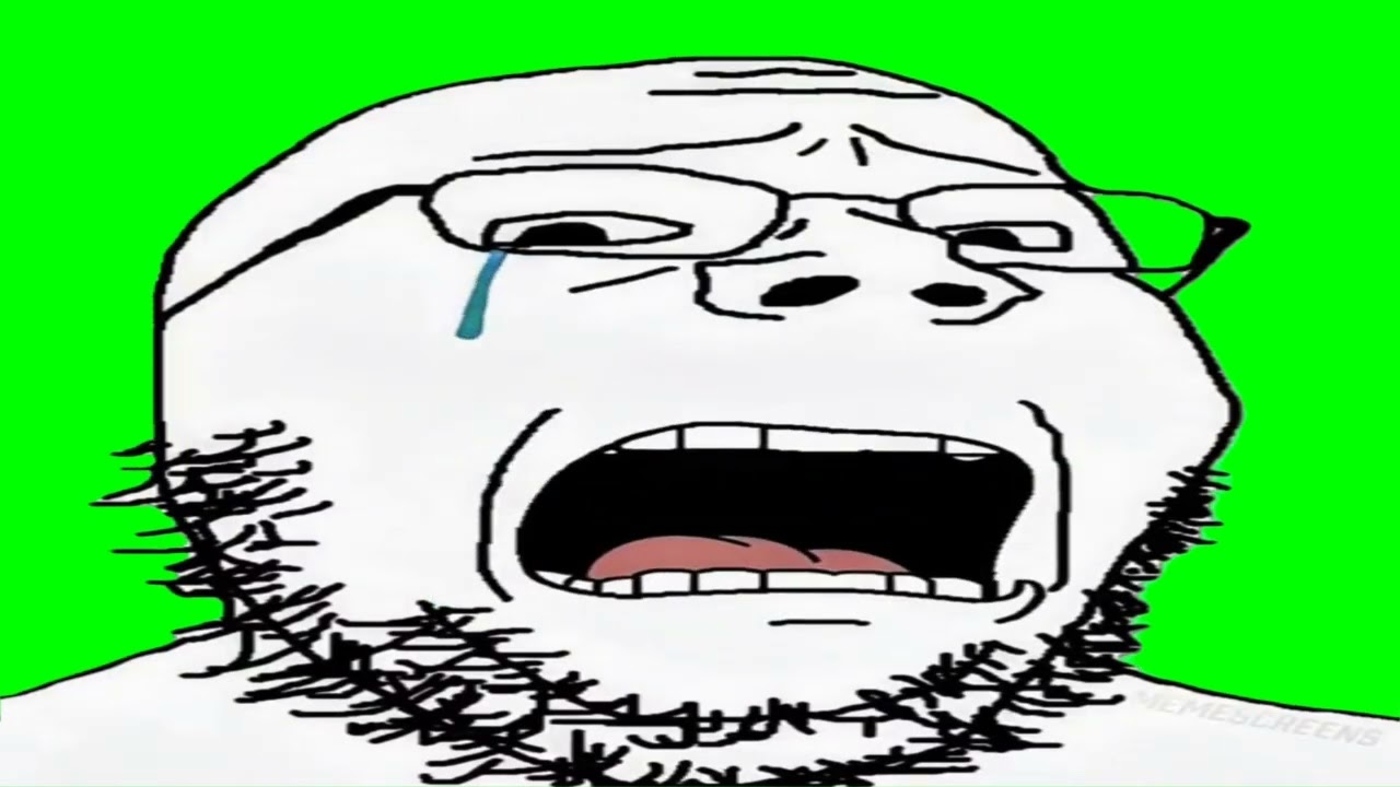 Soyjak Crying meme Green Screen