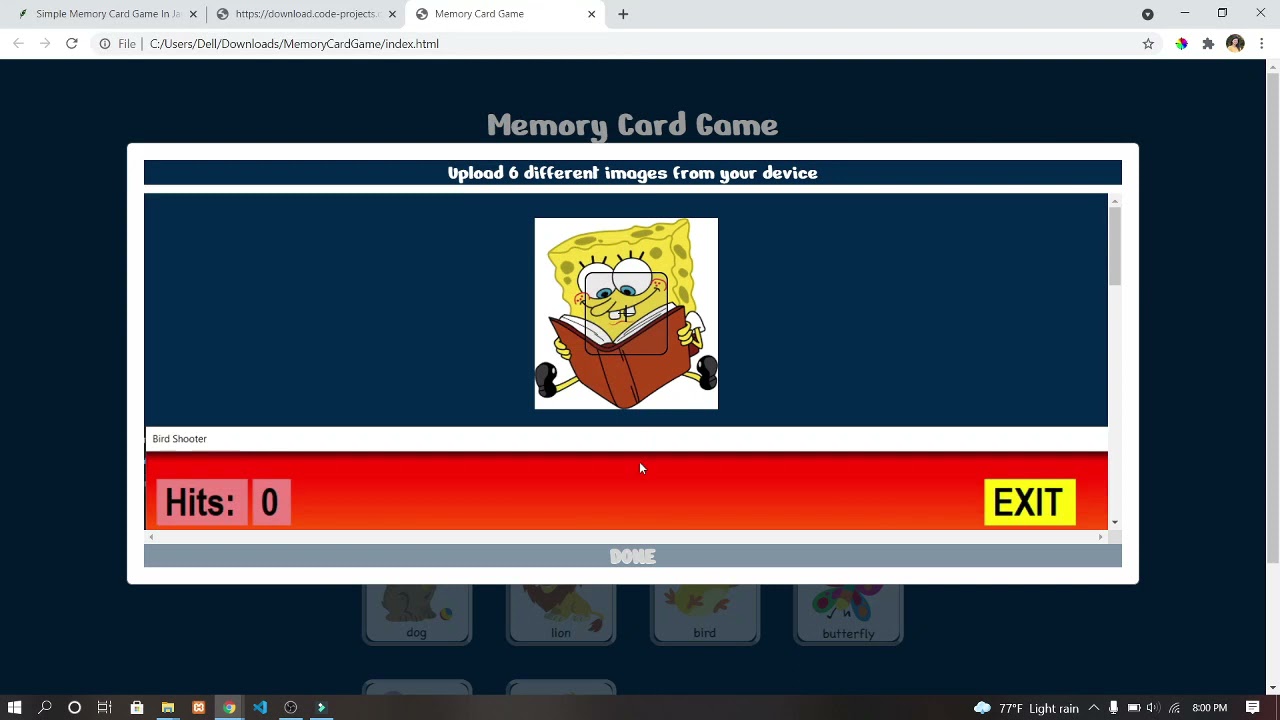 Simple Memory Card Game In JavaScript With Source Code | Source Code & Projects