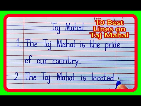 10 Iines essay on Taj Mahal / Taj Mahal essay writing / 10 lines essay on Taj mahal in english