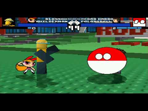 A Mugen battle #33 : BuilderMan and Blossom Vs PolandBall and Pedro Habbo