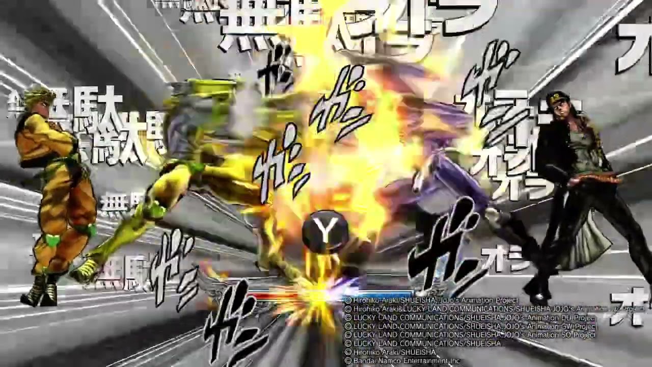 Double time stop Stand Rush Jotaro vs Dio