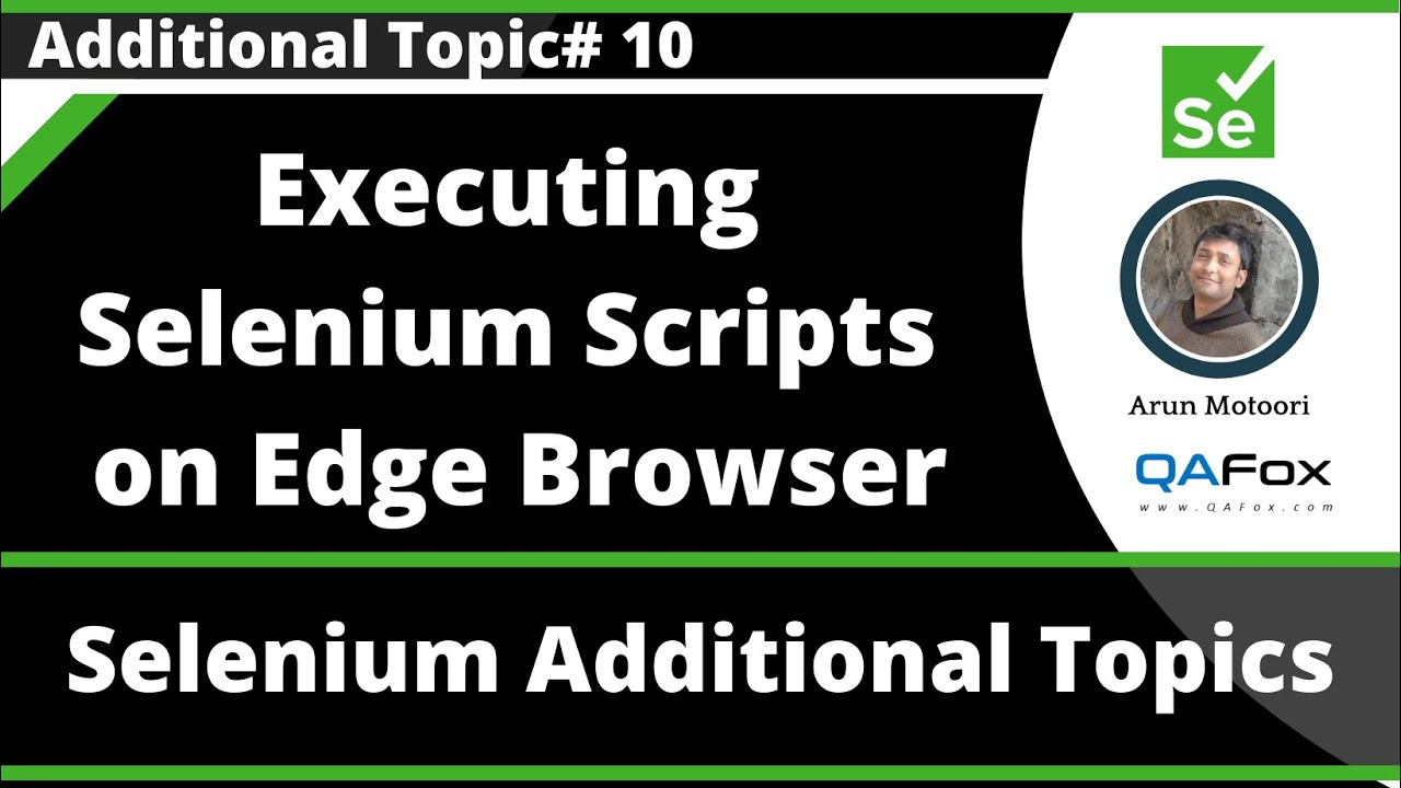 Executing Selenium Scripts on Edge Browser