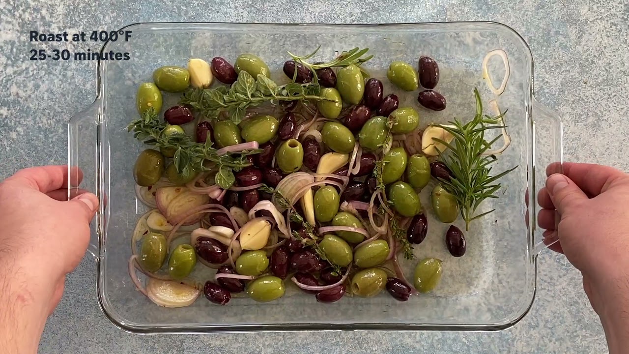 Roasted Mixed Olives with Whipped Feta