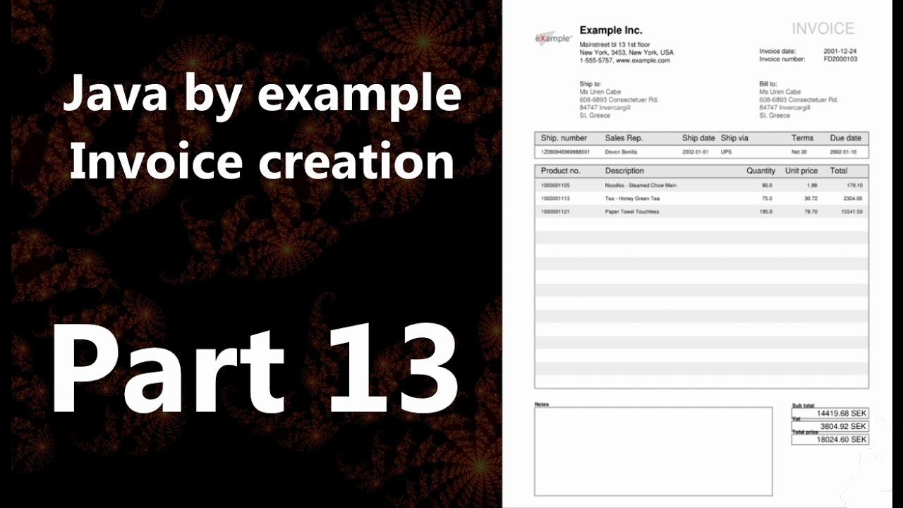 Invoice creation part 13 (Java by Example)