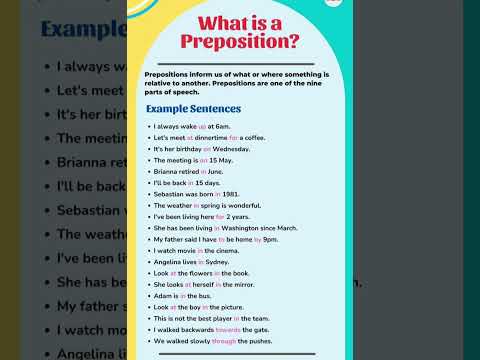 What is a Preposition βπ€π€π€ English grammar, #shorts #viralshorts