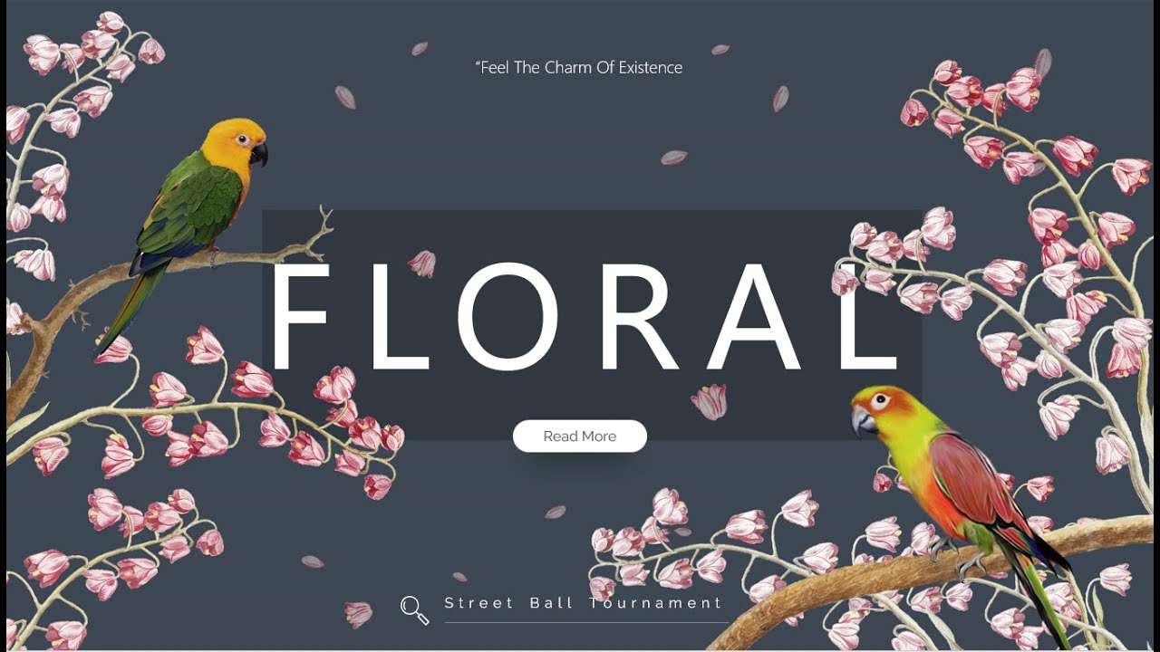 Modern Floral PowerPoint Template – Dark Background Presentation with Pink Accents