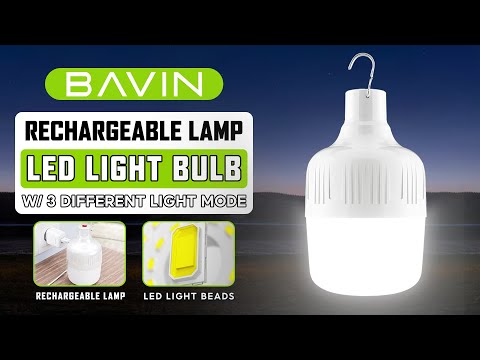 BAVIN L1 & L2 Portable USB LED Light Rechargeable w/ Hook & 3 Adjustable Light Modes