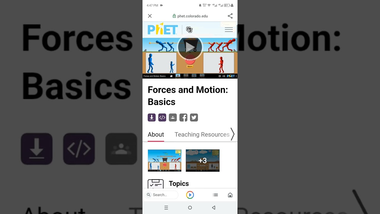 PHET SIMULATION                                      Forces and Motion: Basics