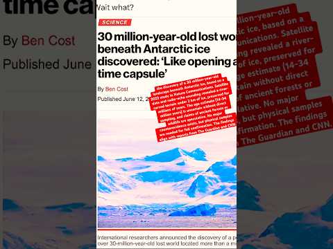 The discovery of a 30 million-year-old landscape beneath Antarctic ice Communications.