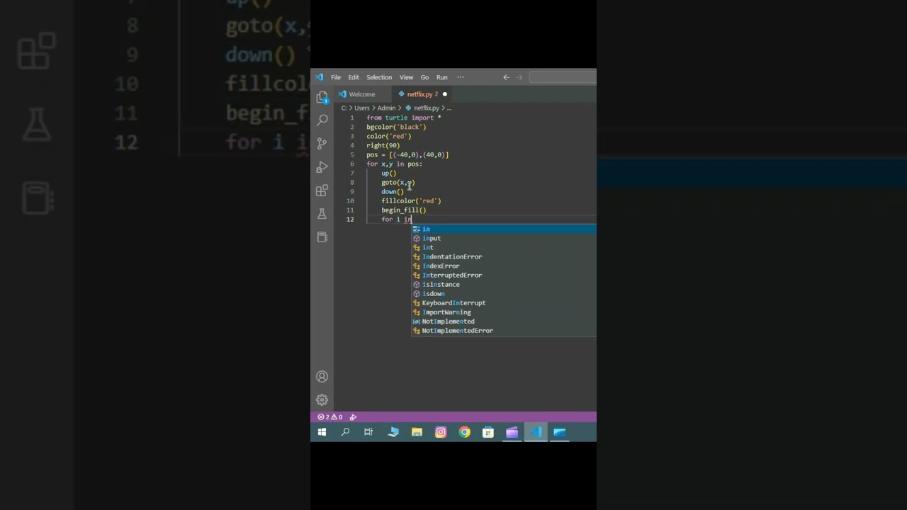 CREATING NETFLIX LOGO USING PYTHON