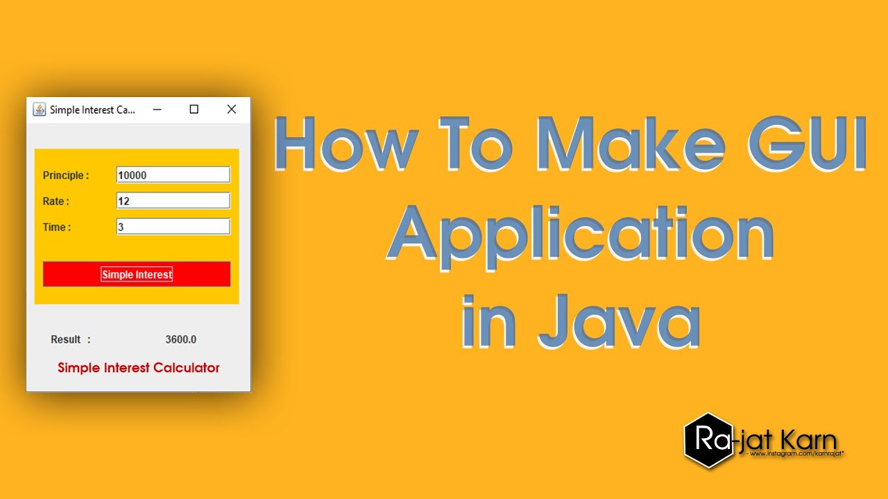Simple Interest Calculator | Java Swing Framework GUI based Project | Java Core