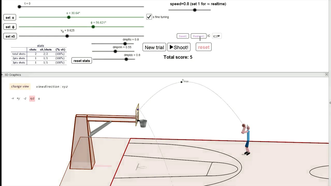 BasketBall 3D - Geogebra
