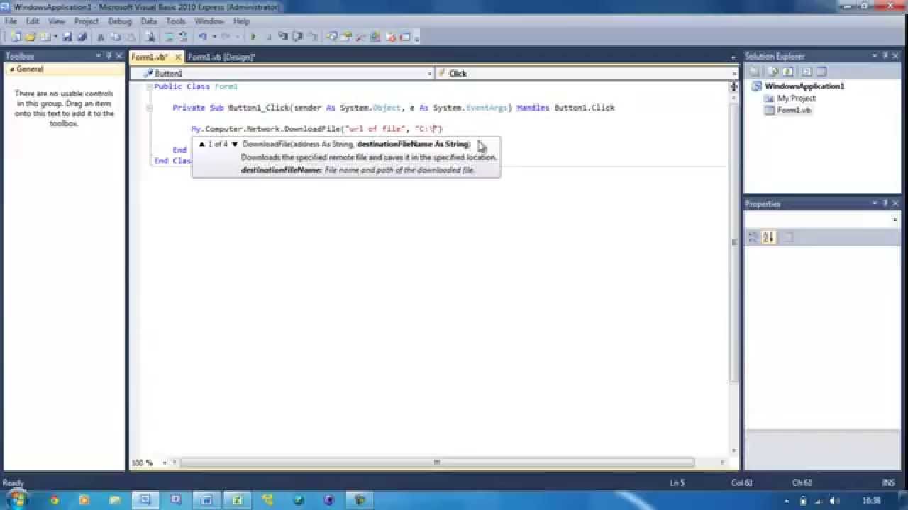 Learn Visual Basic - #27 - Download and Run File From The Web