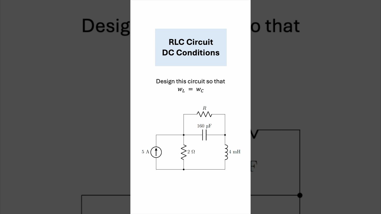 RLC Circuit Design Problem: Energy Storage in DC Conditions #electrical #electricalengineering