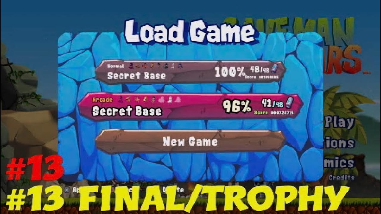 Caveman Warriors #13 Final: Lv 6 - 8 Extra Arcade. Last Level frustration and Platinum Trophy.
