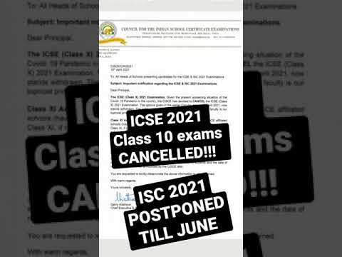 ICSE CANCELLED CLASS 10 BOARD EXAMS !!! #cisce #icse ICSE 2021 #isc2021 #icse2021