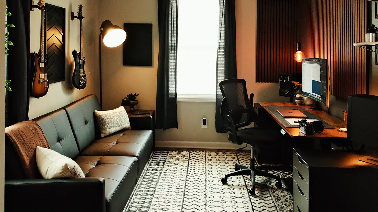 DREAM Office Desk Setup for 2025! (Minimalist home office + music studio)
