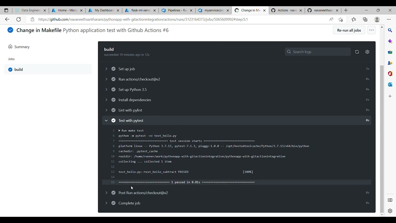 Demo Video For CI CD Using Git Actions and Azure Pipelines