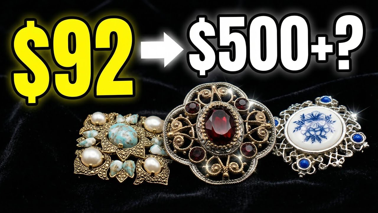 Vintage Brooch Haul: $92 Spent, $500+ Value? Sterling Silver & Collectible Finds!