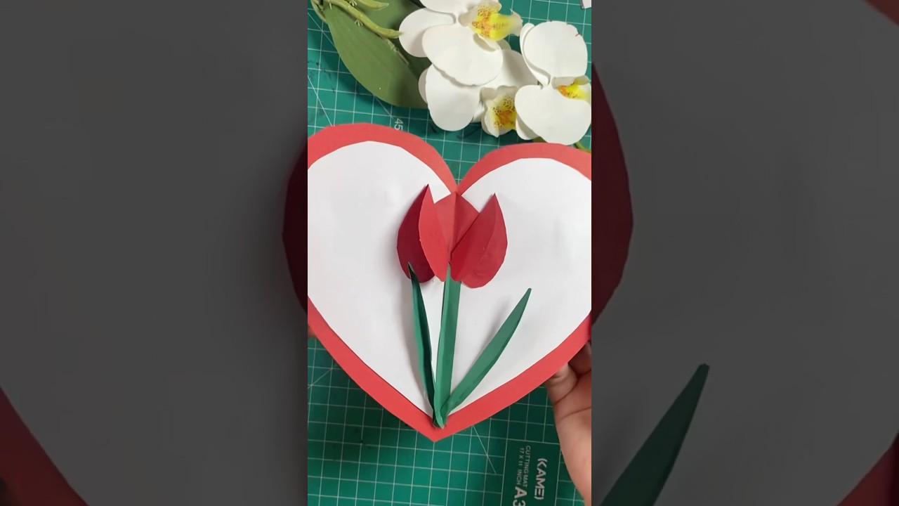 💖 Tarjeta de CORAZONES FÁCIL para Niños – Manualidad del Día de la Madre/San Valentín 🎨