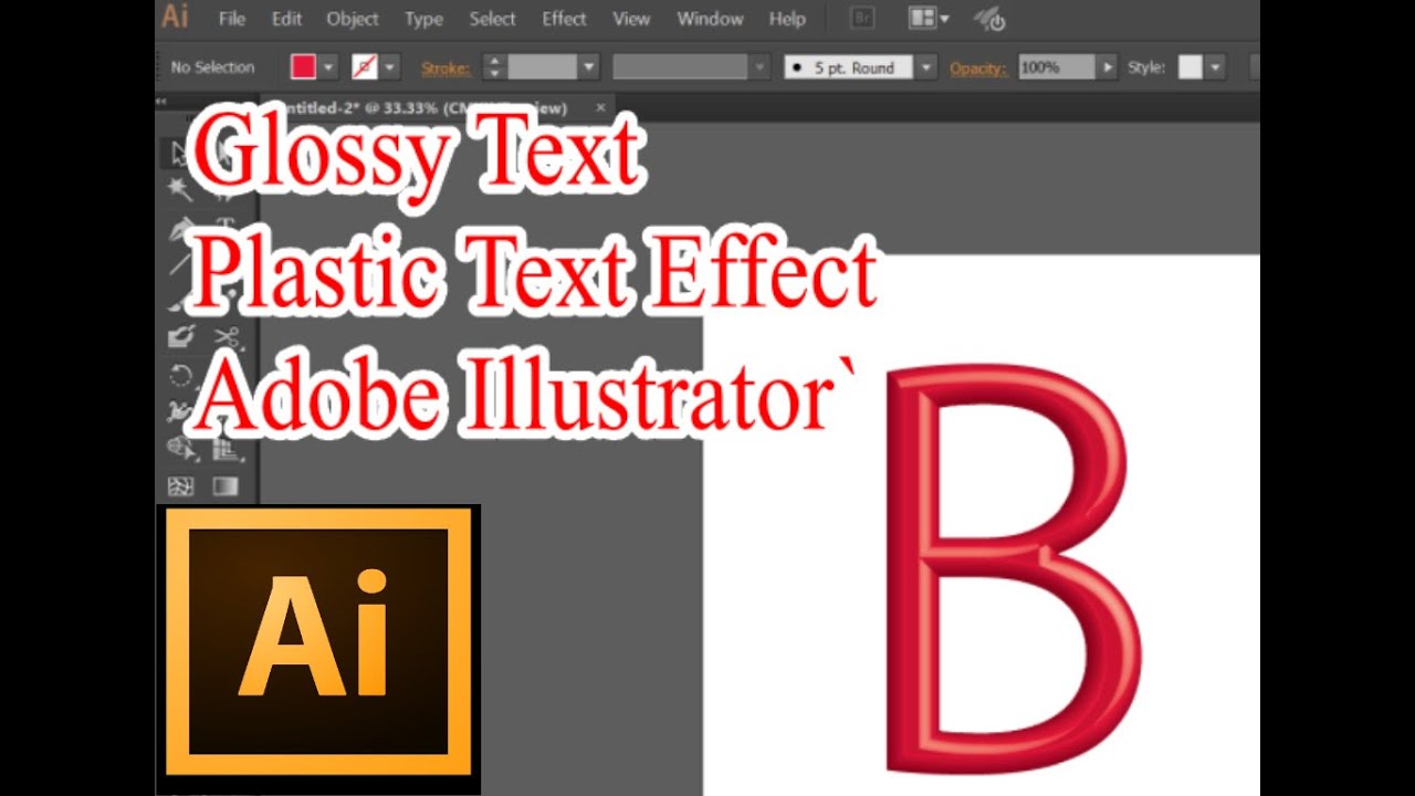 How to create Glossy Text Effect in Adobe Illustrator