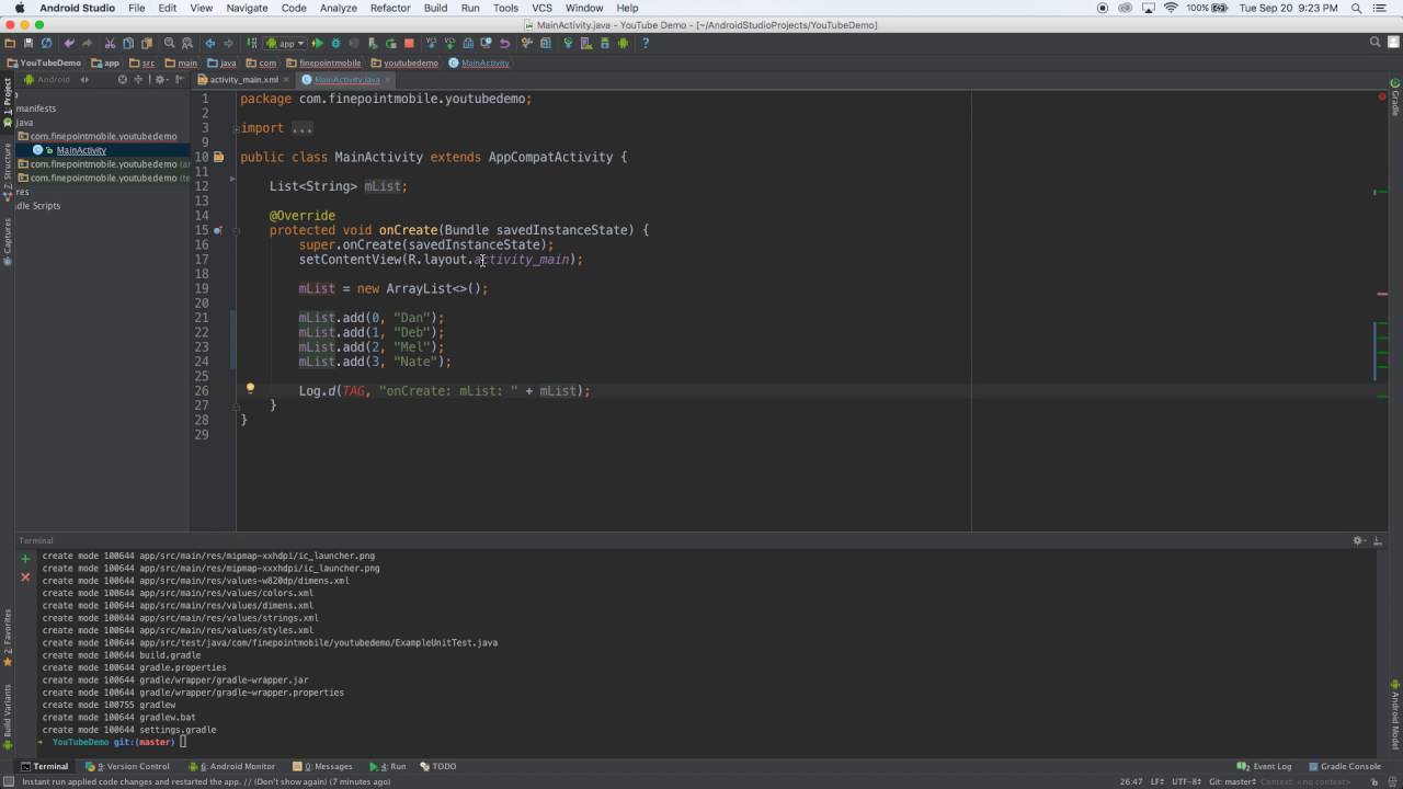 Android Studio Tutorial: ArrayList - What does it mean?