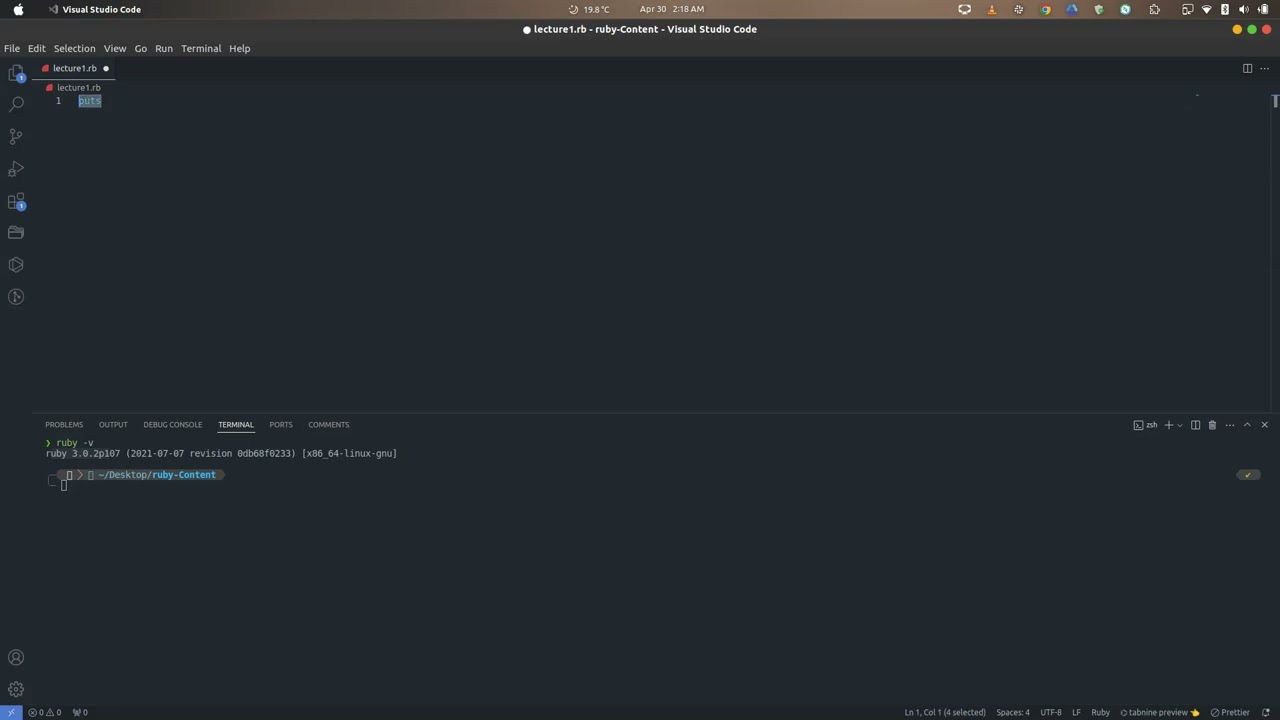 Introduction to Ruby Programming - Hello World