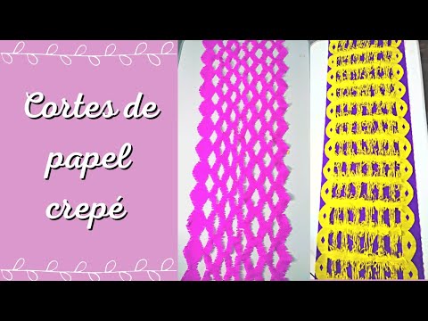 Tutorial de nuevos cortes para cortinas de papel crepé 💖 como hacerlos, paso a paso